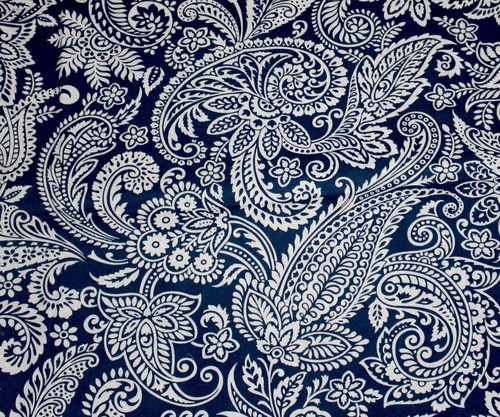 1 Yard of Waverly Inspirations Screenprint Paisley Fabric in Navy | eBay