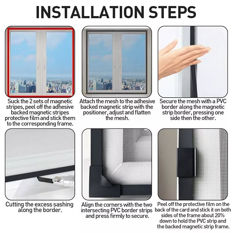 Large Magnetic Window Insect Screen Mesh Net Fly Mosquito Bug Netting ...