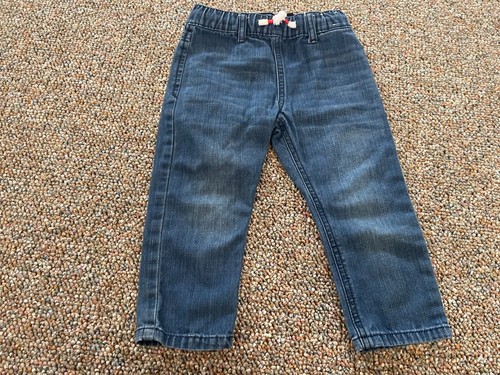 Boys Blue Soft Denim Drawstring Pants 18-24M | eBay