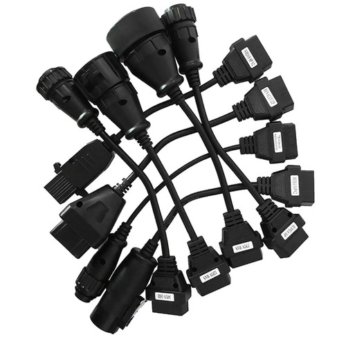 8 Pcs OBD2 OBDII Full Set Diagnostic Tool Adapter Truck Cables For CDP ...