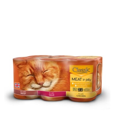 Butchers Classic Meat Chunks in Jelly Cat Food Grain Free 6 x 400g Tins ...