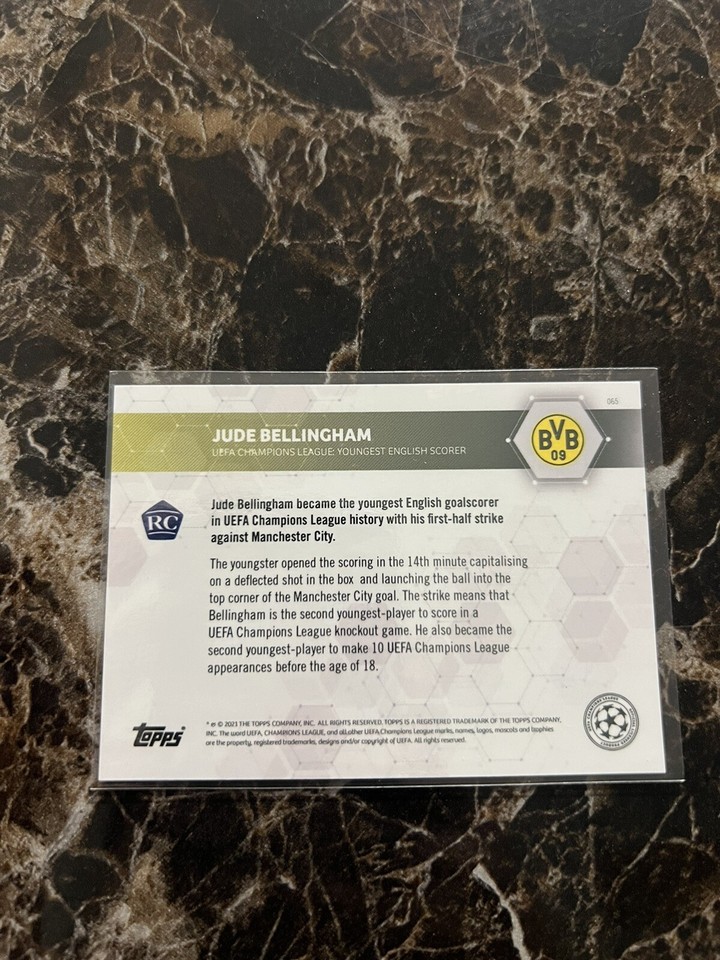 Jude Bellingham Rookie 2020-21 Topps Now UCL RC w Erling Haaland #065 ...