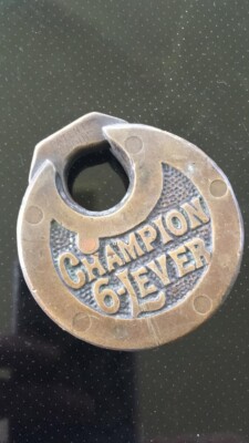 Vintage Brass 6 Lever Champion Padlock Lock Excellent Condition | eBay