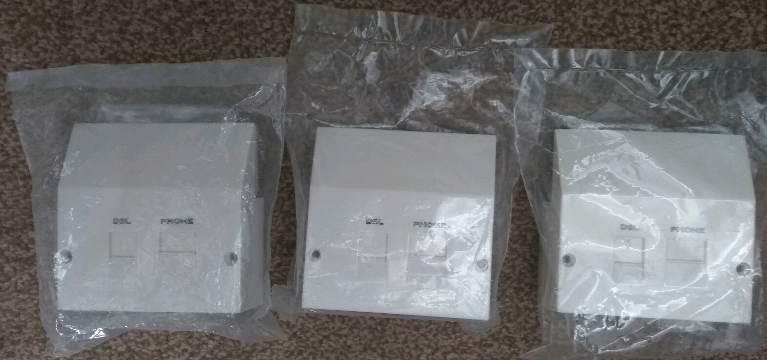 **Pack of three NT2000 DSL/ADSL broadband faceplate sockets.** | eBay UK