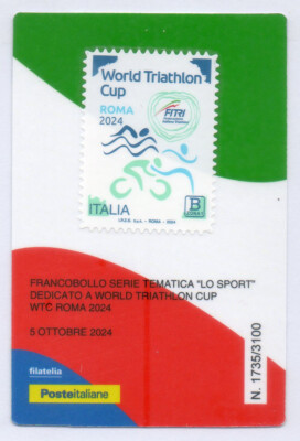 ITALIA 2024 WORLD TRIATHLON CUP TESSERA FILATELICA | eBay