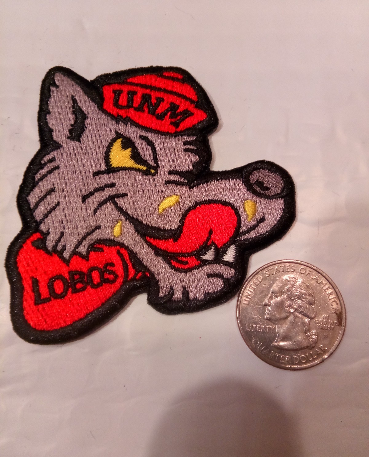 UNM University of New Mexico LOBOS vintage iron on embroidered patch 3 ...