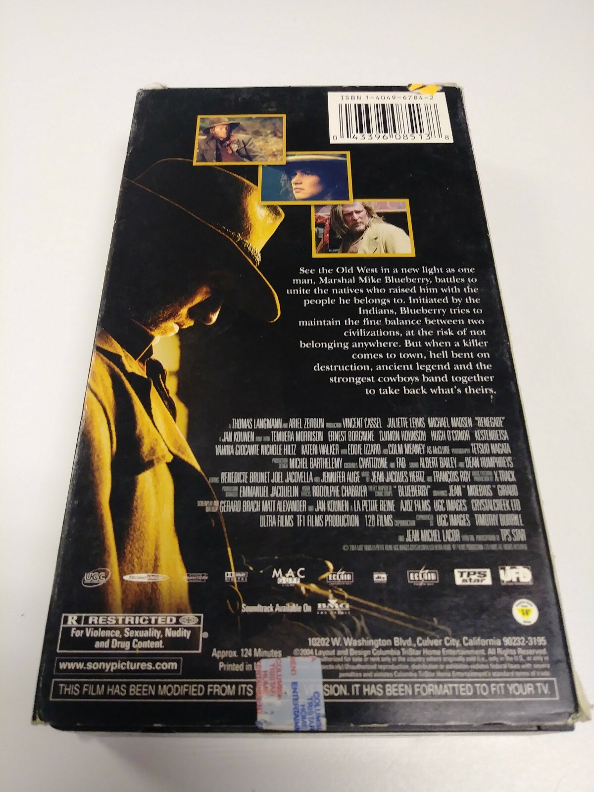 Renegade (VHS) Vincent Cassel, Juliette Lewis, Michael Madsen ...