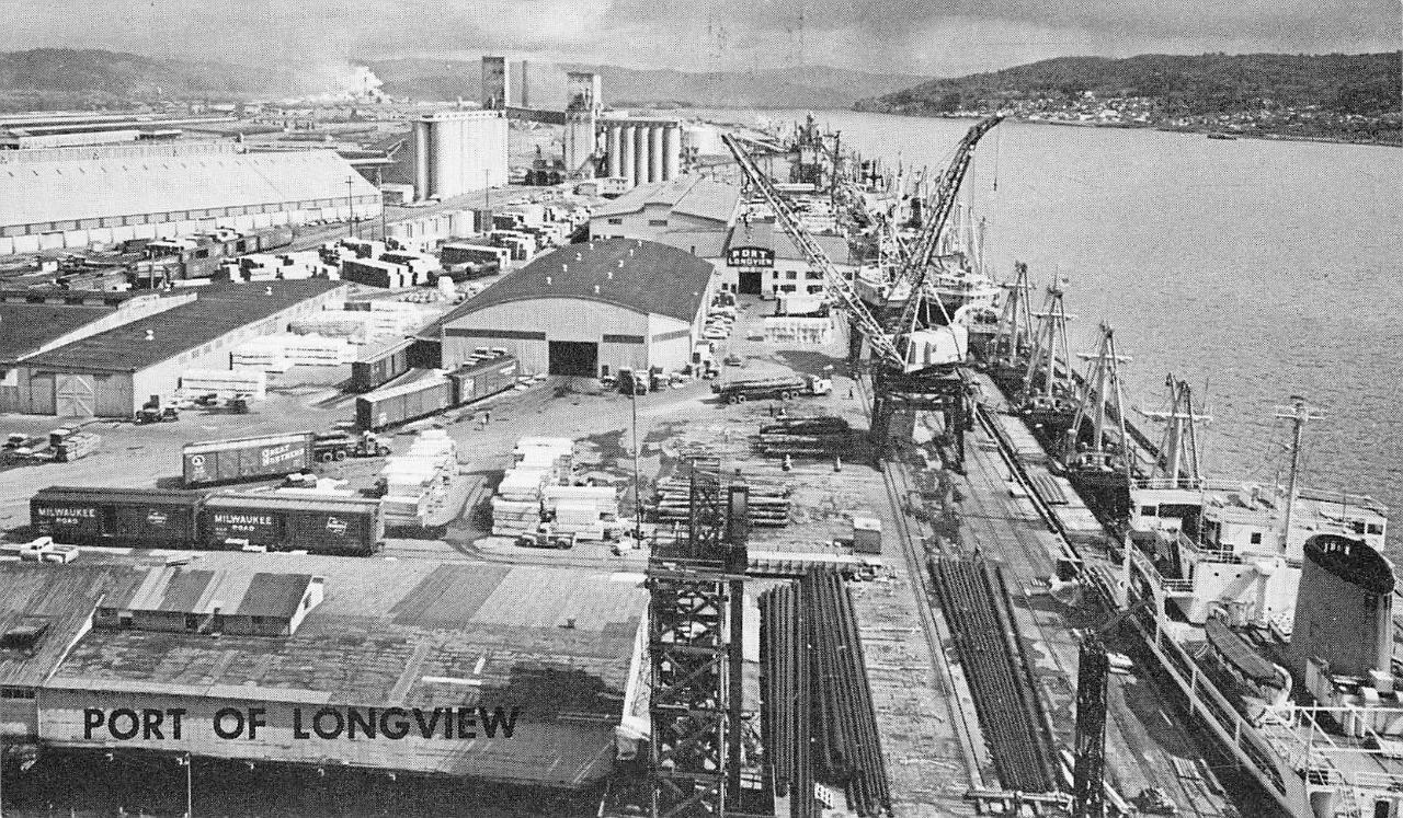 PORT OF LONGVIEW Longview, WA Cowlitz County Ships c1940s Vintage ...