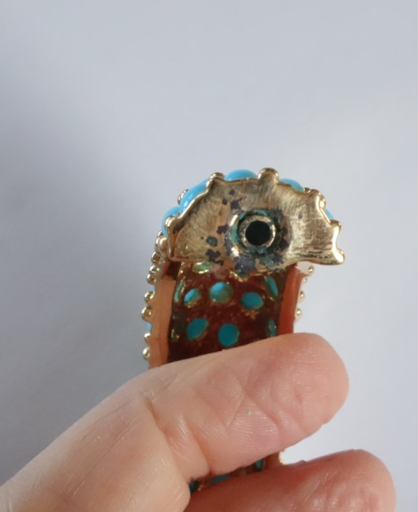 Kenneth Lane Turquoise Neptune Bracelet Bangle Clamper Rhinestone ...
