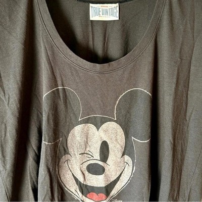 Disney Mickey Mouse Graphic Scoop Neck Muscle Tee - Size L | eBay UK