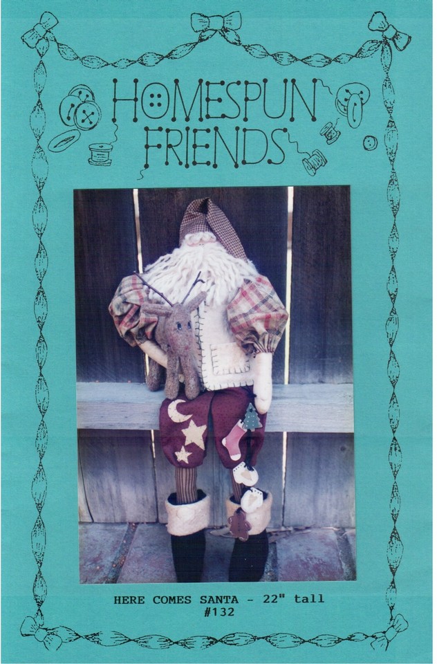 Here Comes Santa Wood Included Country Doll Figure Sewing Pattern ...