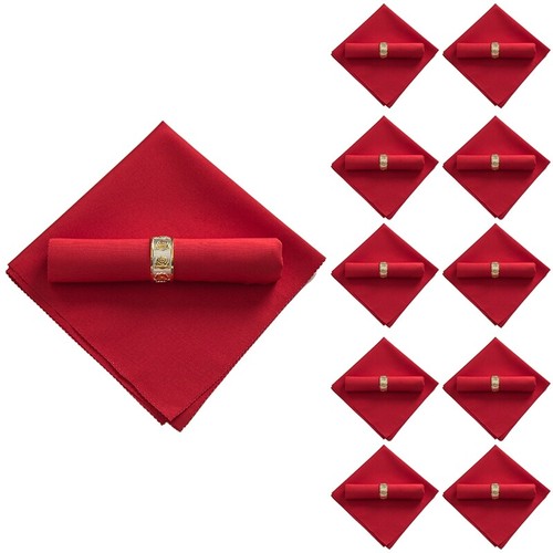 10Pcs 48X48cm Polyester Cloth Napkins for Restaurant Wedding , Big Red ...