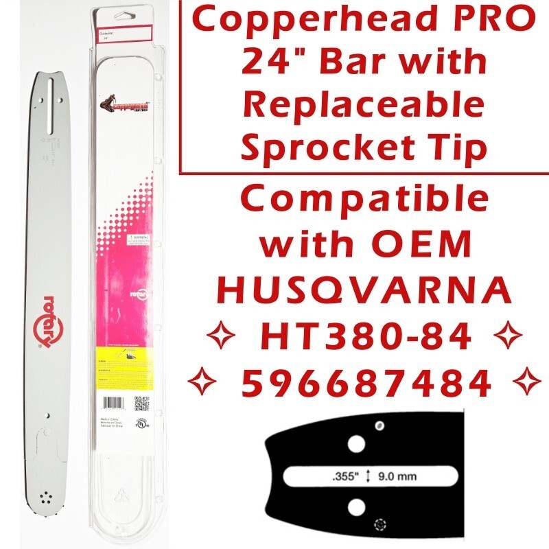 COPPERHEAD 24" PRO Bar & Chain Combo HUSQVARNA X-CUT C83-84 HT380-84 ...