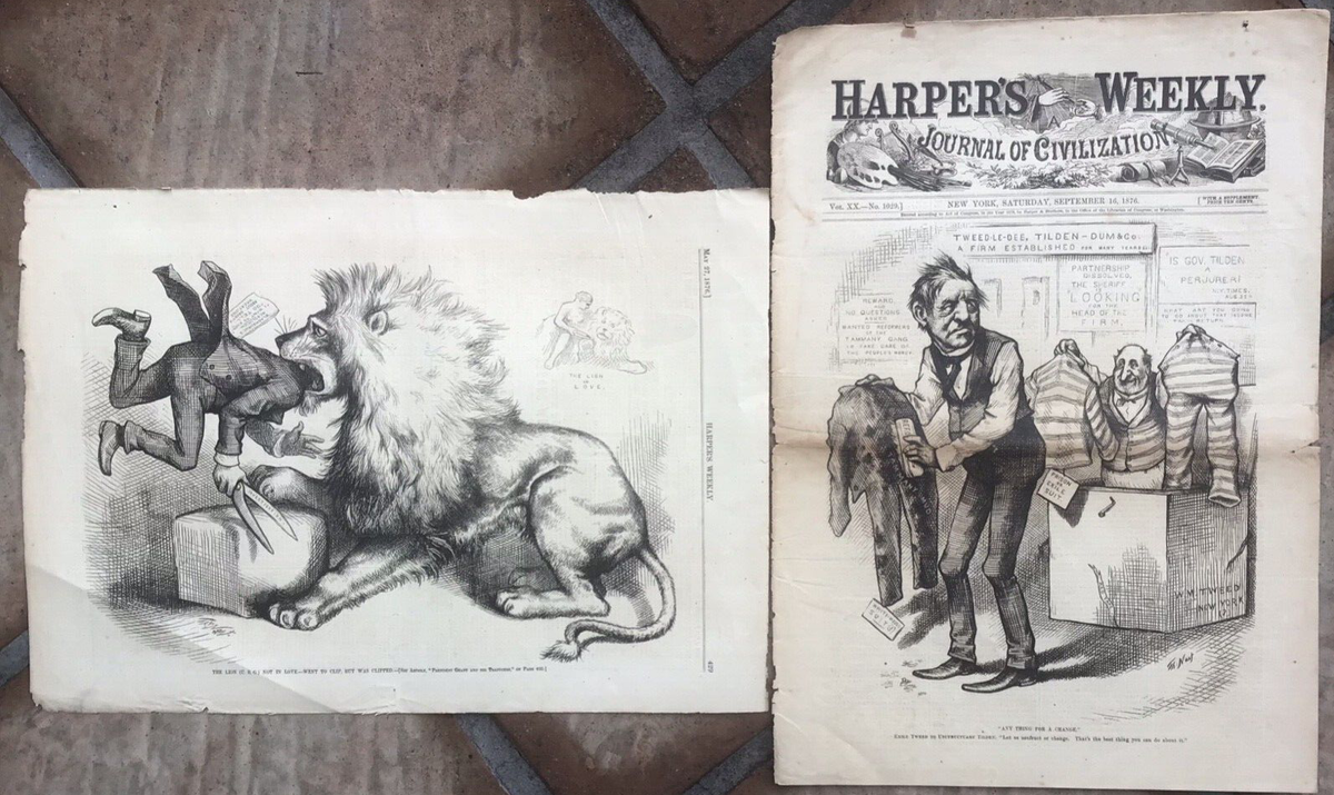 Boss Tweed Political Cartoon Bribes Party