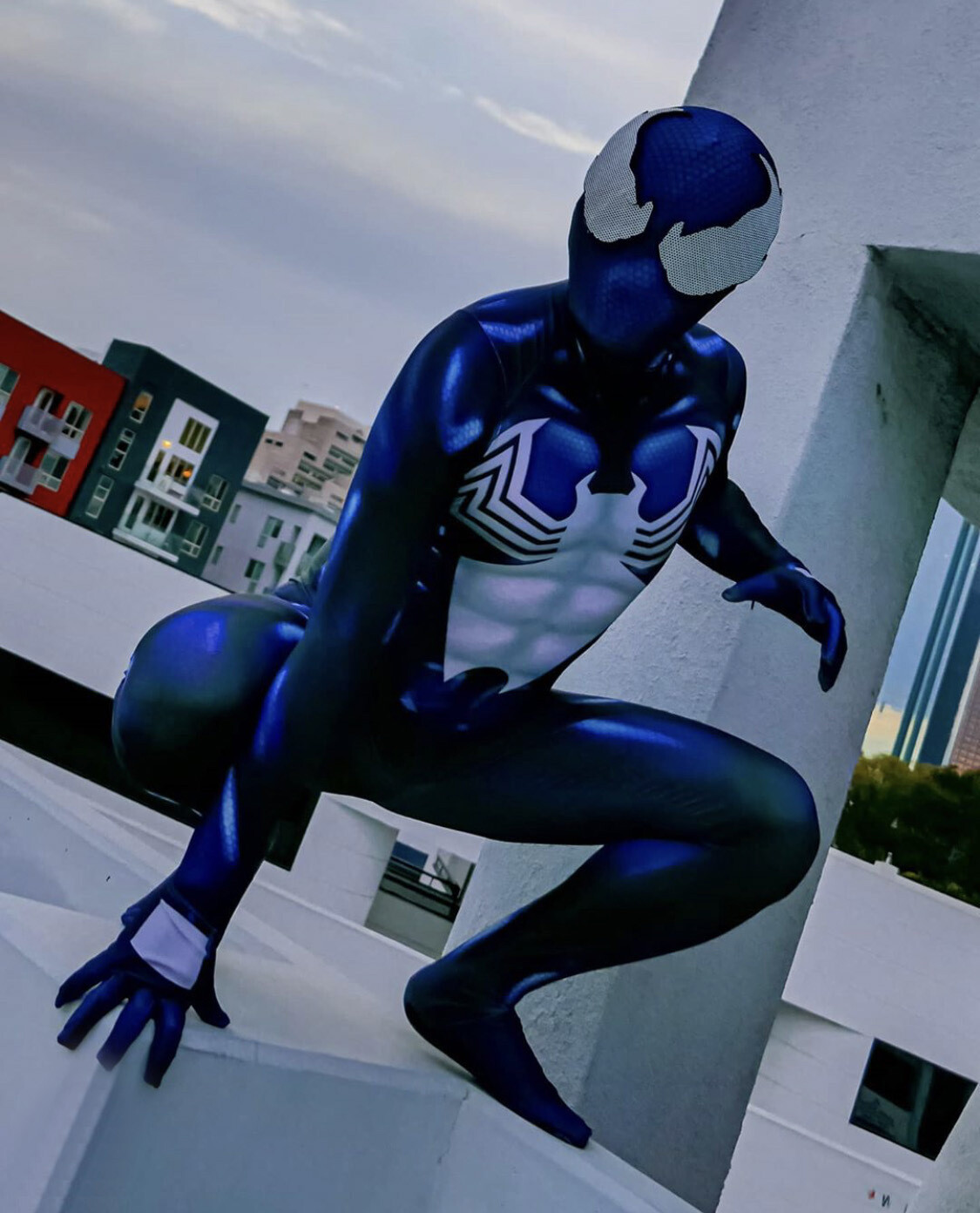 Blue Venom Spiderman Jumpsuit Halloween Cosplay Costume Spider-man ...