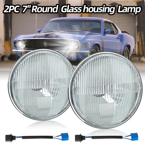 2x 7-inch round LED headlight high/low beams for 1966-1978 Ford ...