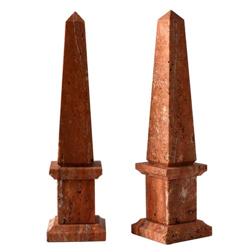 Classic Obelisk In Red Travertine Italian Stone Home H.40CM | eBay