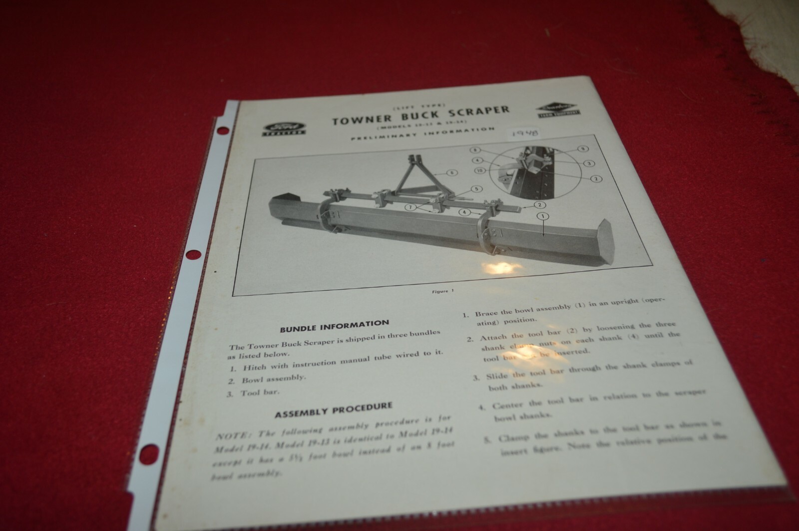 Ford Tractor Towner Buck Scraper For 1948 Dealers Brochure AMIL15 | eBay