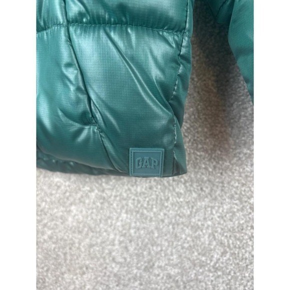 GAP Kids Green Puffer Jacket Hooded Winter Warm Coat size 5 Primaloft ...