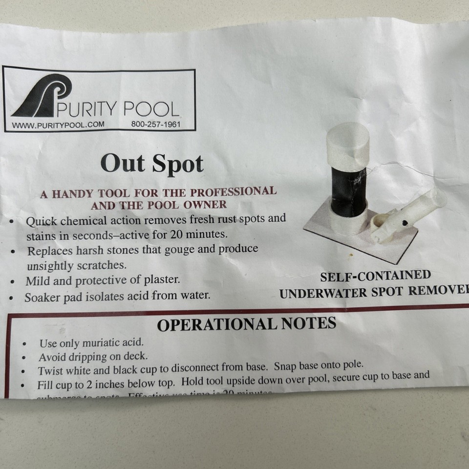 Purity Pool OS Out Spot And Stain Tool Made In USA | eBay