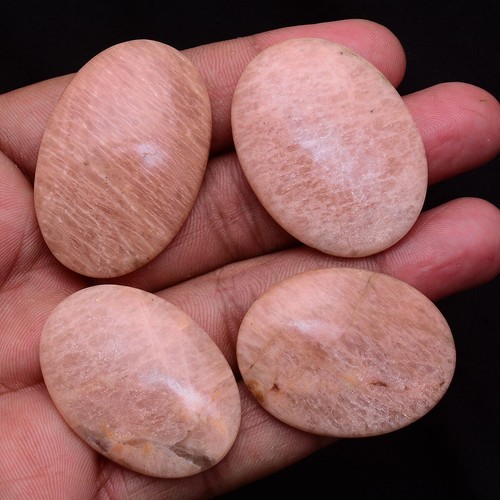 4 Pcs Natural Peach Amazonite Untreated 38mm-43mm Oval Cabochon ...