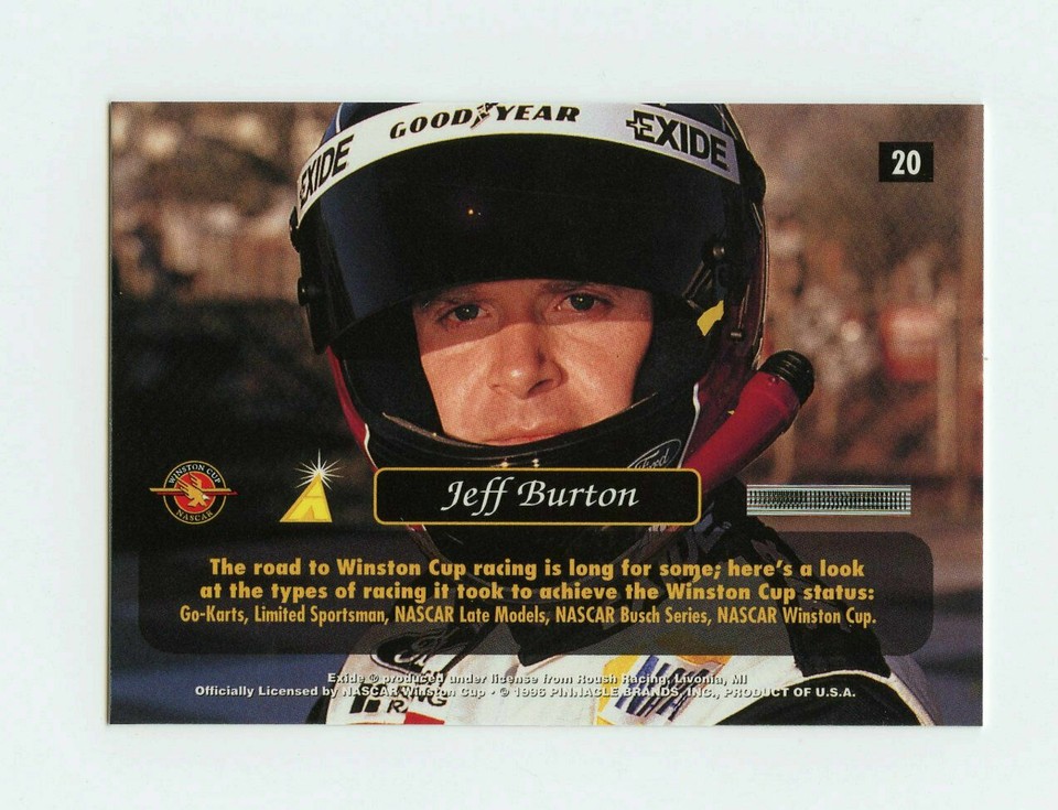 Jeff Burton 1996 96 Zenith 24KT Gold Artist Proof Parallel Card AP #20 ...