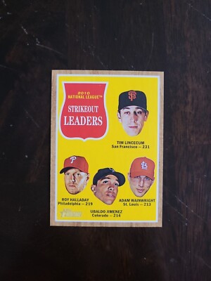 2011 Topps Heritage Tim Lincecum/Roy Halladay/Jimenez/Wainwright #60 ...