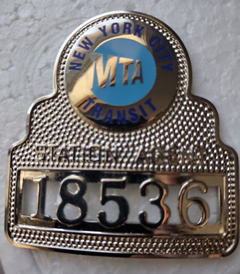 New York City Transit Subway Train "Station Agent" Hat Badge MTA NYC ...