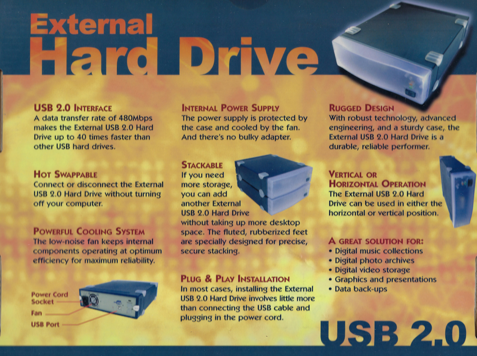 U.S. Logic External USB 2.0 3.5" IDE/PATA Hard Drive Enclosure + 60GB ...