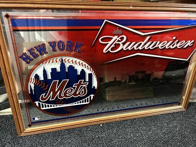 Vintage Mets Shea Stadium Budweiser Bar / Man Cave Mirror. | eBay