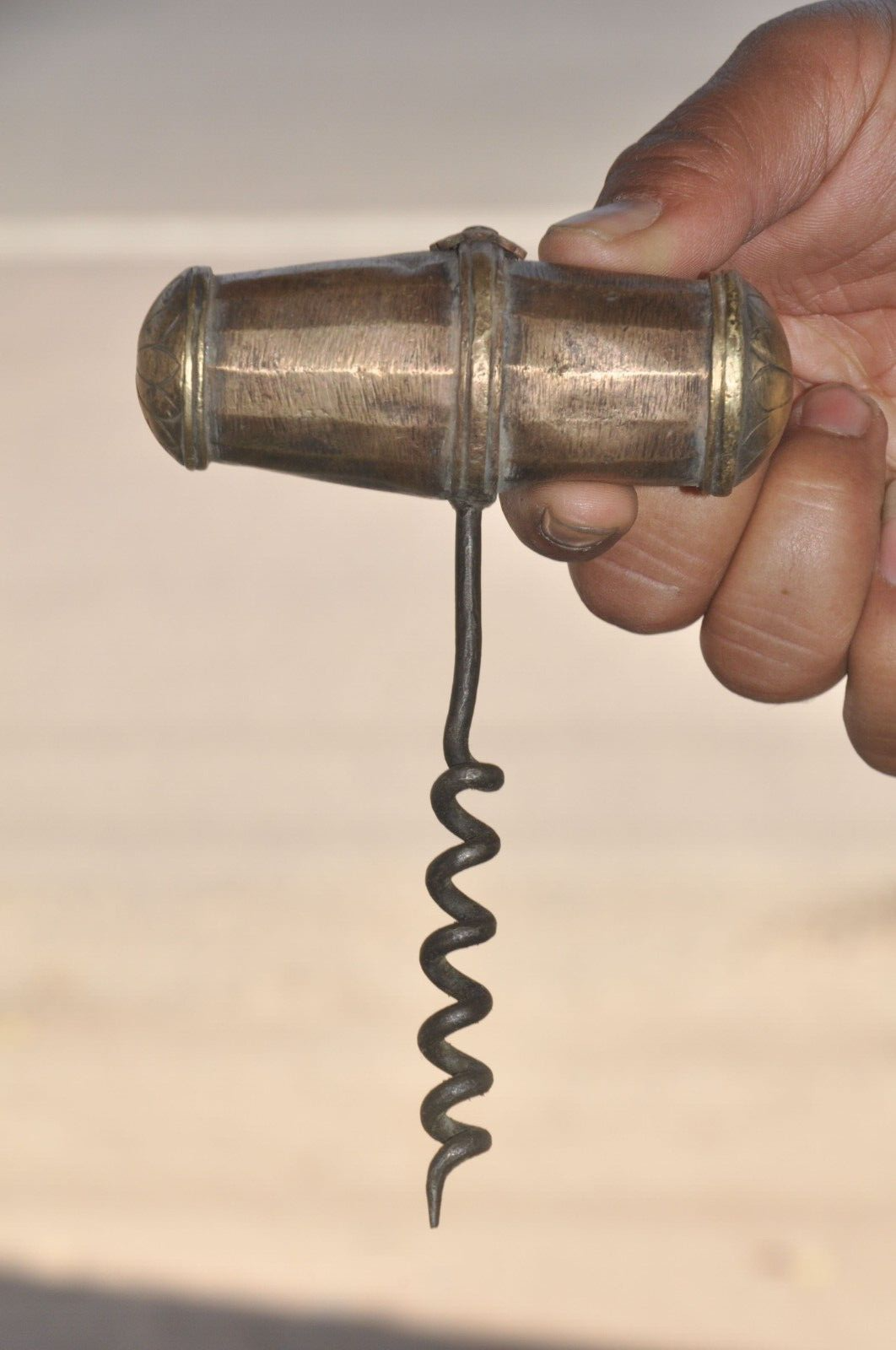 Vintage Unique Shape Brass & Iron Handcrafted Solid Cork Screw / Opener ...