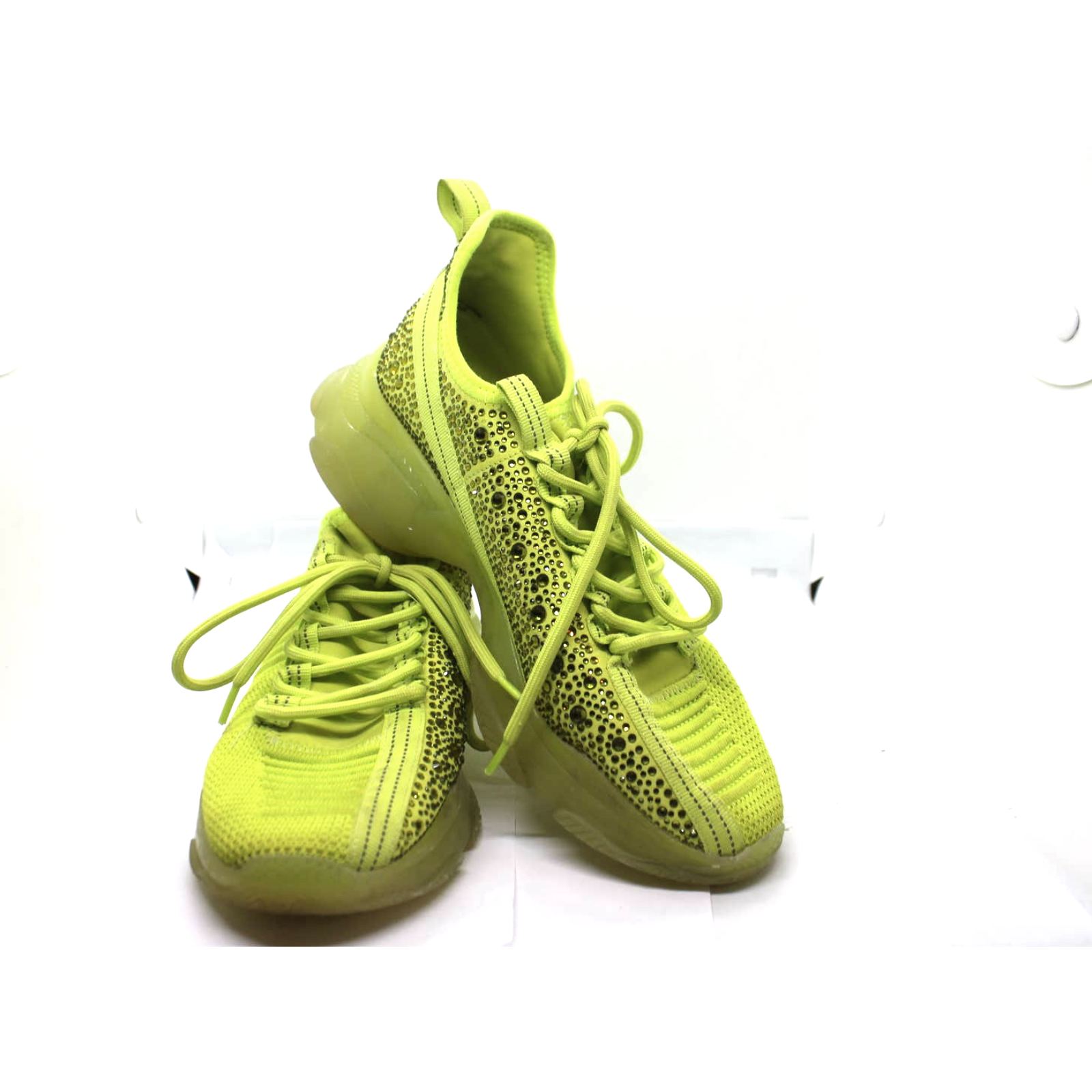 Steve Madden Women's NY 90 Neon Yellow Sneakers with Rhinestones szi ...