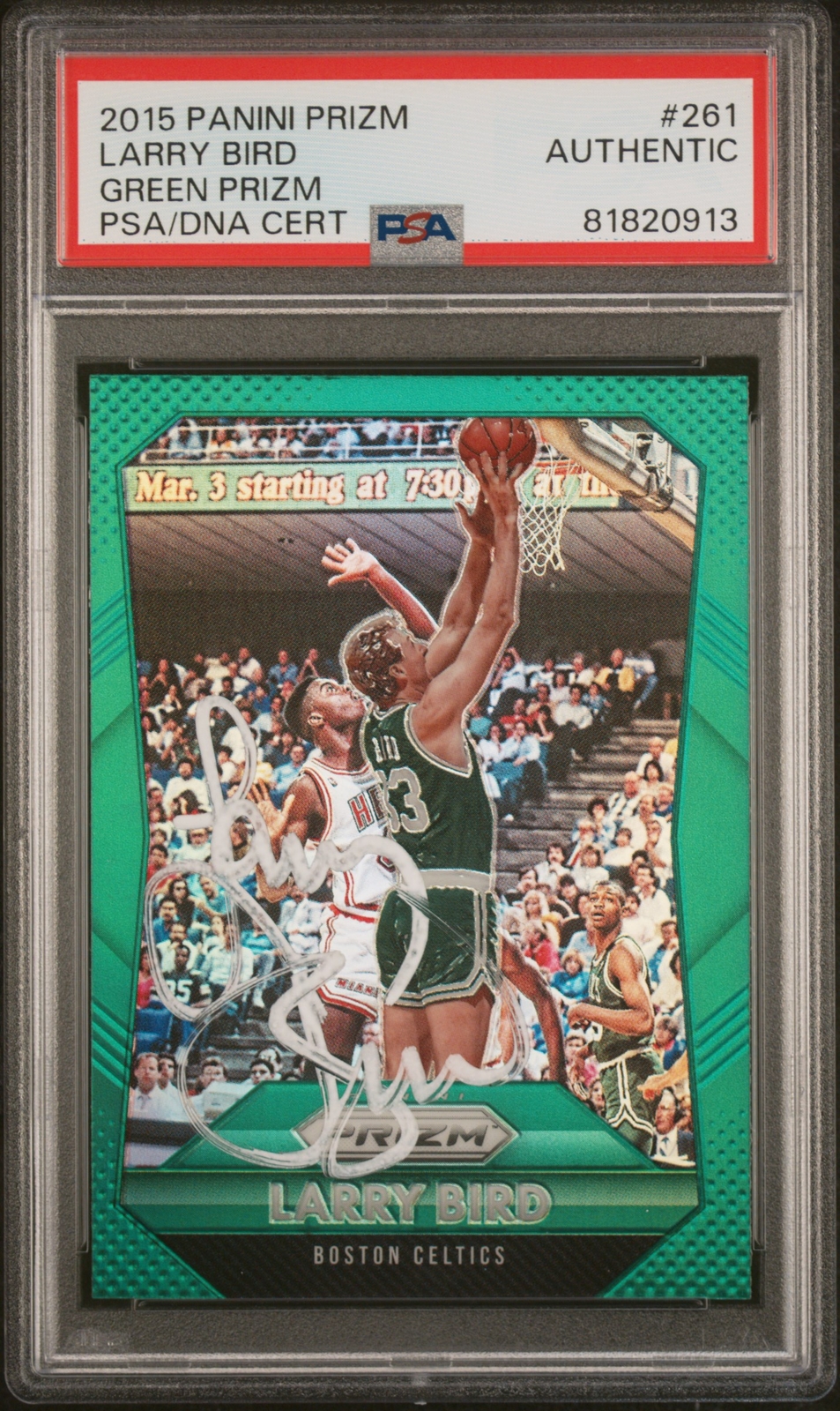 Larry Bird 2015 Panini Green Prizm Signed Basketball Card #261 Auto PSA ...
