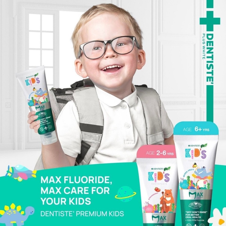 2 x Dentiste Kids Toothpaste Care Max Fluoride Teeth Gums Premium ...