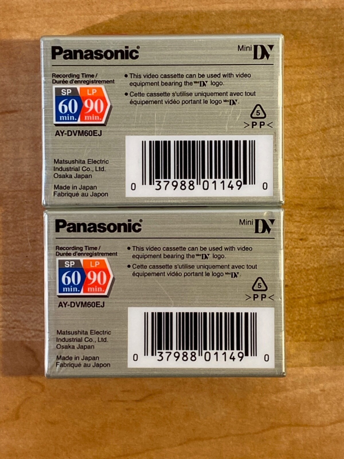 Lot of 2 Panasonic DVC MiniDV SP 60 min / LP 90 min Digital Video ...
