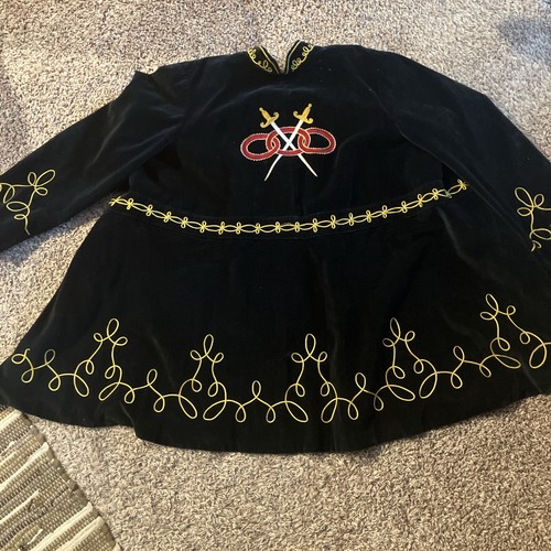 VINTAGE MASONIC ODD FELLOWS BLACK VELVET ROBE Embroidered | eBay