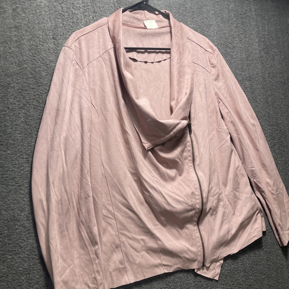 Mote Anthropologie Soft Faux Suede Jacket Drape Front Light Dusty Pink ...