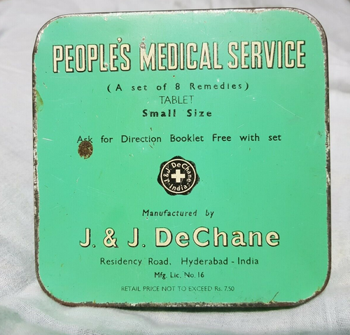Vintage Rare J J DeChane A Set Of 8 Remedies Tablet Small Size Adv Tin ...