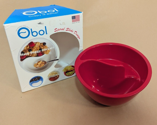 OBOL The Original Never Soggy Cereal Bowl w/The Spiral Slide Design Red ...