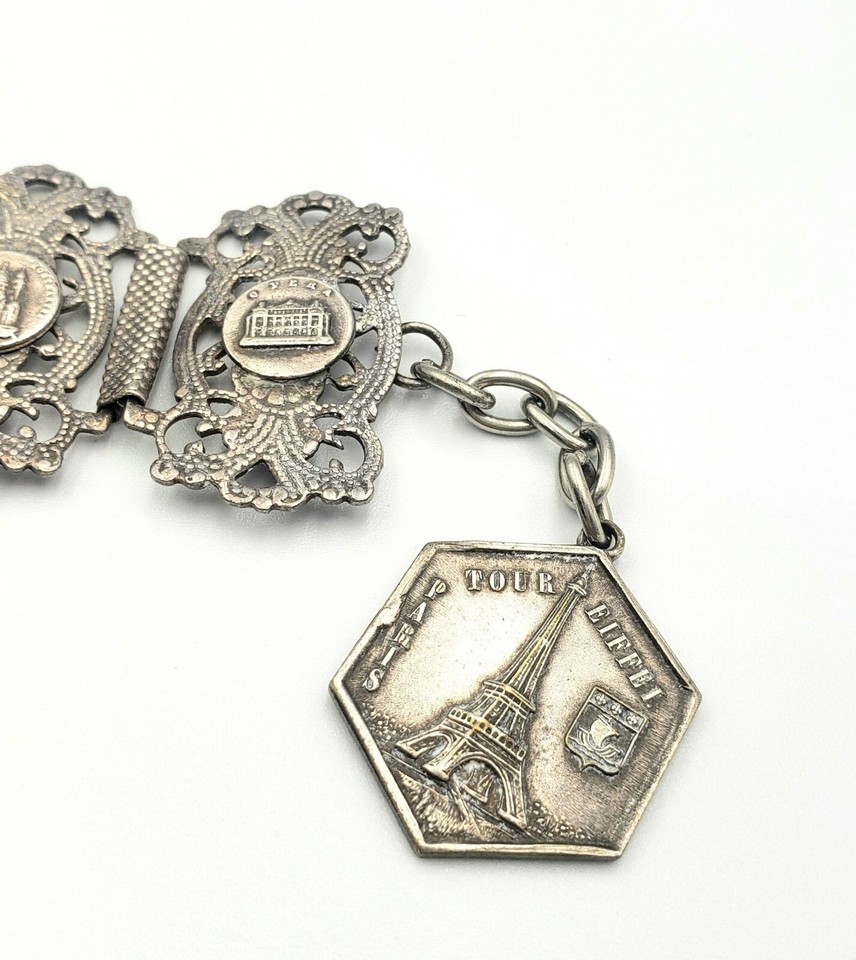 FRENCH ART DECO 1930S FILIGRANE DEPOSE SOUVENIR TOUR SP BRACELET ...
