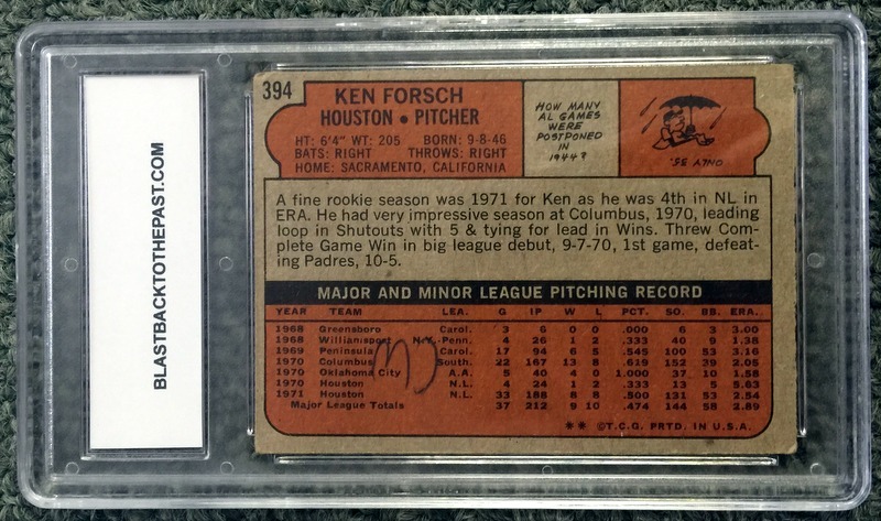 1972 TOPPS BASEBALL CARD HAND SIGNED #394 KEN FORSCH SLABBED AUTHENTIC ...
