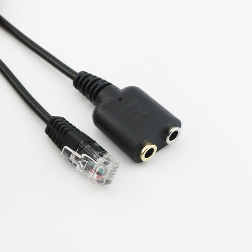 10x Headset Cable 2x 3.5mm To RJ9 Jack Adapter Convertor PC Headset ...