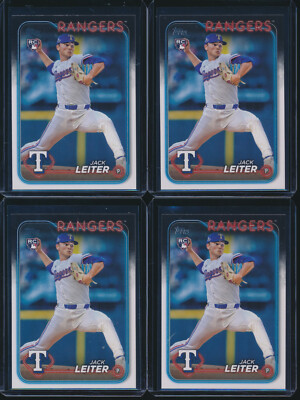 Lot of (4) JACK LEITER 2024 Topps Update Texas Rangers Rookie Card RC ...