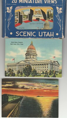 Mini Views of Scenic Utah pic cards in box 18 Linen with Description | eBay