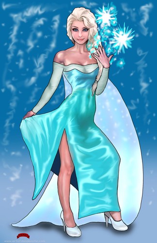 Elsa Frozen cartoon disney princess pixar cute 11x17 pinup art print ...