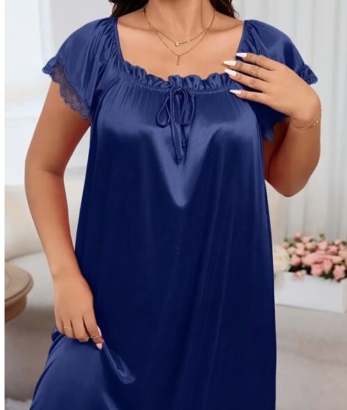 Womens CD TV Sexy Nightdress Silky Feel Plus Size Sleepwear nightie ...