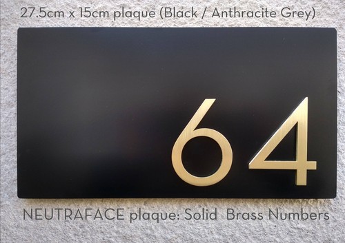 3-digit NEUTRAFACE BRASS & Stainless Steel House Number / Numeral ...