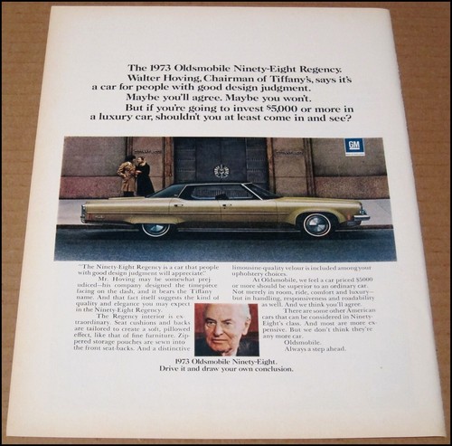 1973 Oldsmobile Ninety-Eight Regency Print Ad Car Advertisement 98 ...