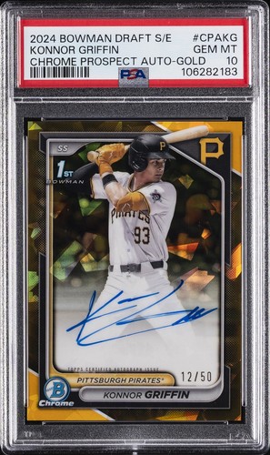 2024 BOWMAN DRAFT SAPPHIRE EDITION GOLD #CPAKG KONNOR GRIFFIN 12/50 PSA ...