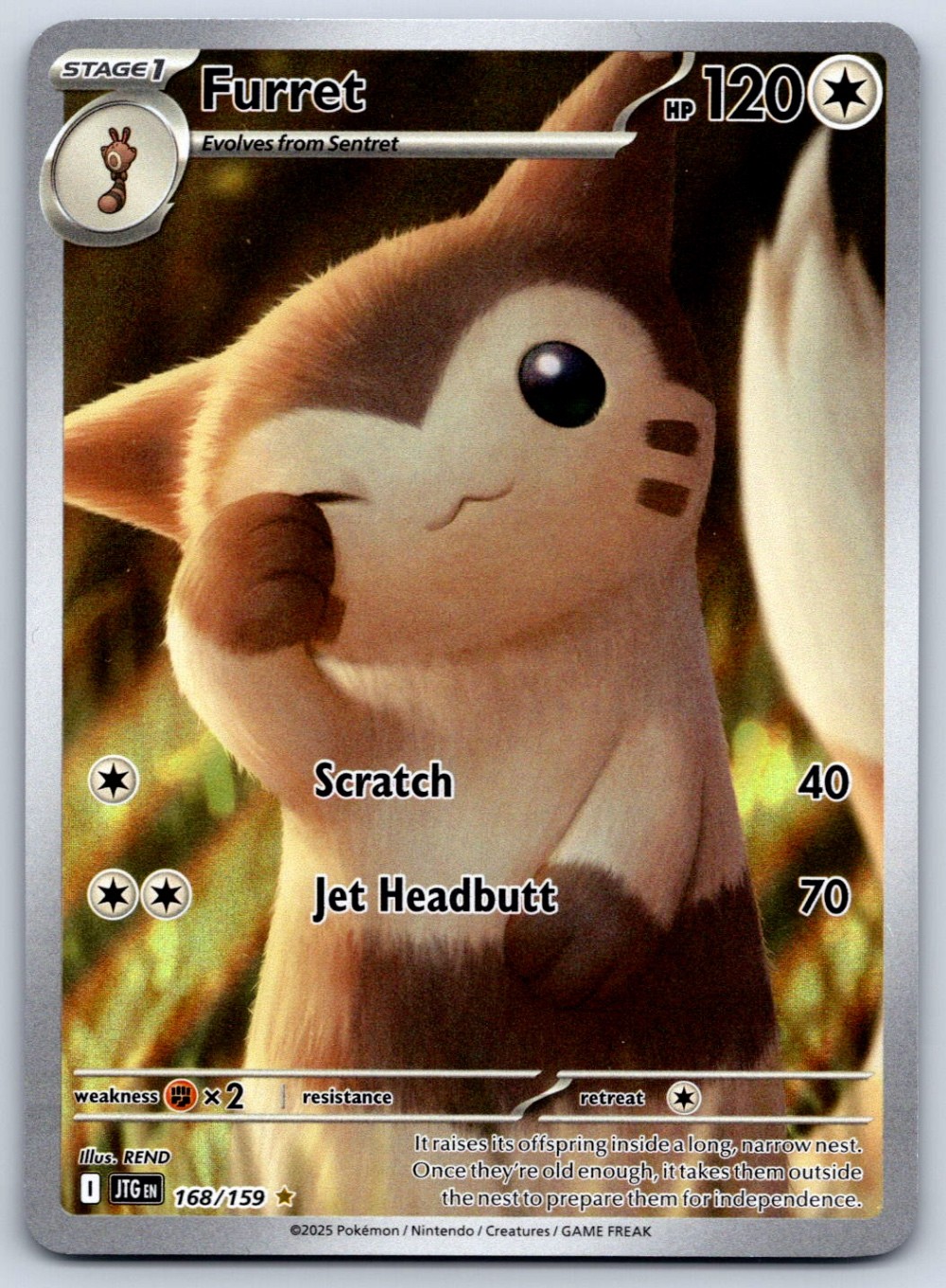 Furret 168/159 - Illustration Rare Card | Journey Together (sv9-168)